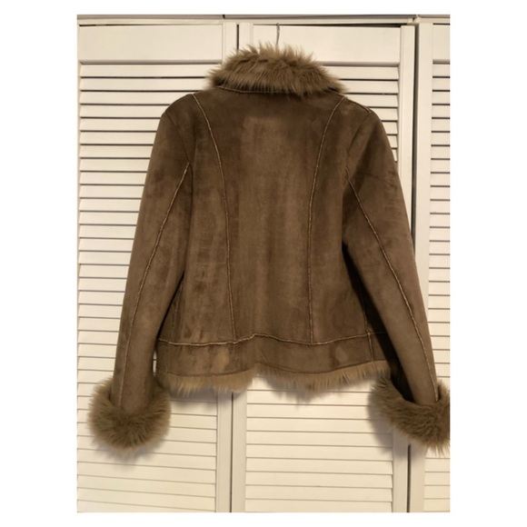 Calvin Klein | Jackets & Coats | Calvin Klein Suede Jacket With Fur ...